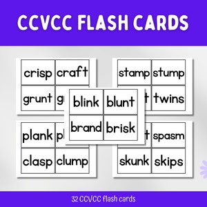CCVCC Words Flash Cards, Phonics, Classroom Printable Resources ...