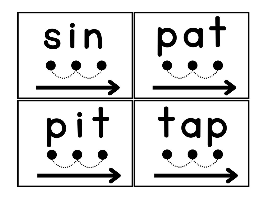 CVC Words Blending Flash Cards, SATPIN, Phonics, Classroom Printable ...