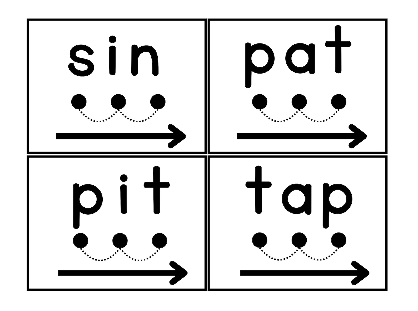 CVC Words Blending Flash Cards, SATPIN, Phonics, Classroom Printable ...