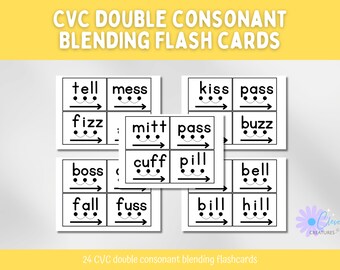 CVC Words Blending Flash Cards, SATPIMFC, Phonics, Classroom Printable ...