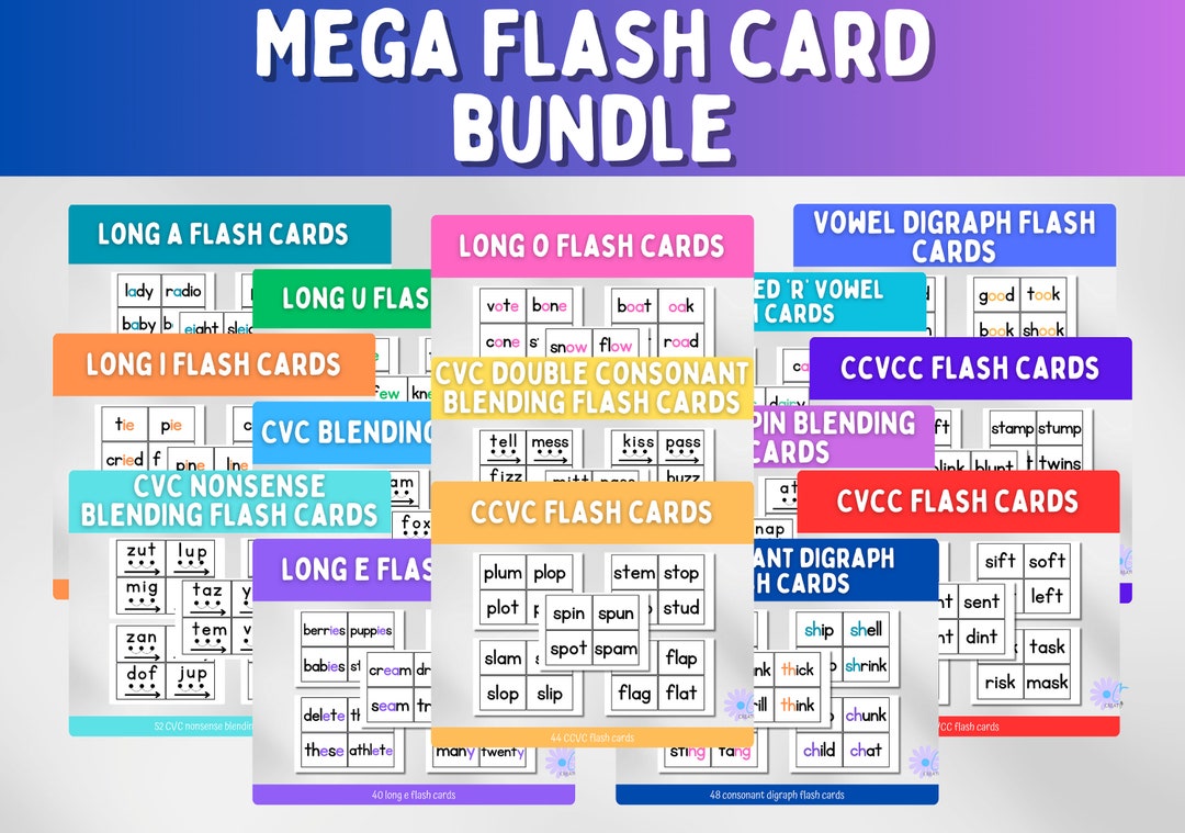 Mega Flash Card Bundle, Flash Card Pack, Phonics, Classroom Printable ...