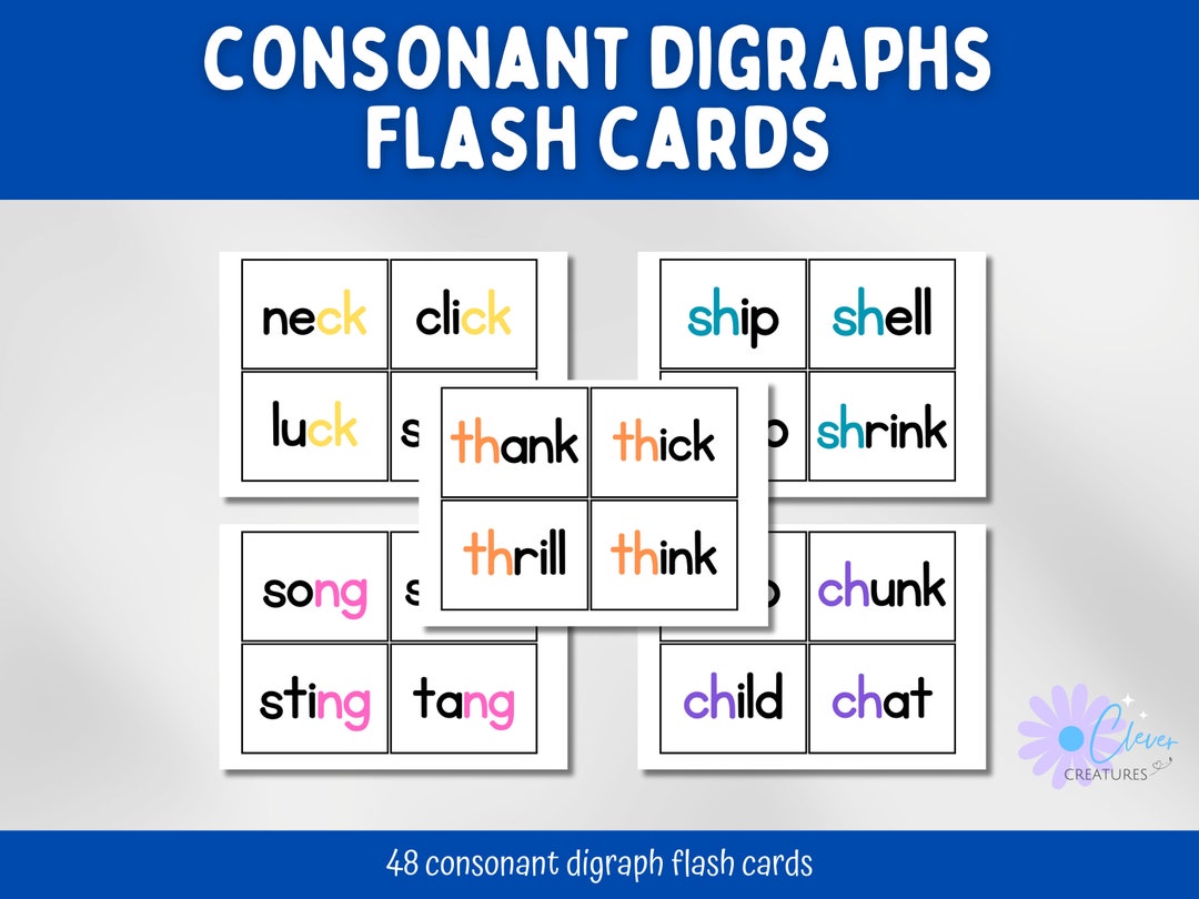 Consonant Digraph Flash Cards, Phonics, Classroom Printable Resources ...