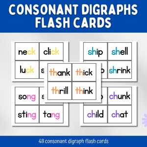 Consonant Digraph Flash Cards, Phonics, Classroom Printable Resources ...