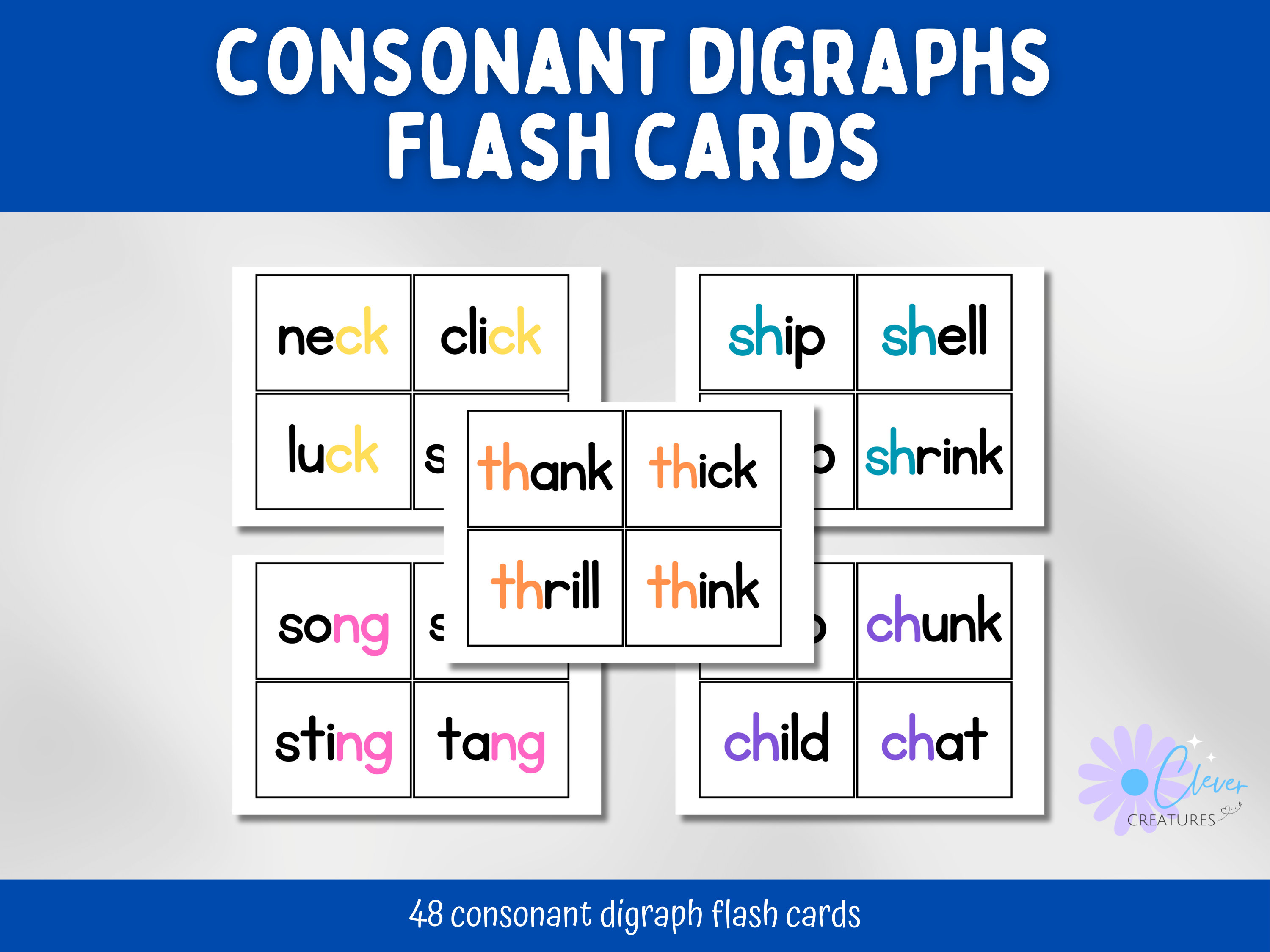 Consonant Digraph Flash Cards, Phonics, Classroom Printable Resources ...