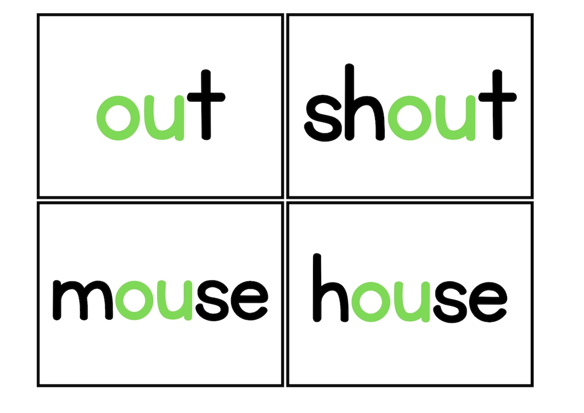 Vowel Digraph Flash Cards, Diphthongs, Phonics, Classroom Printable ...