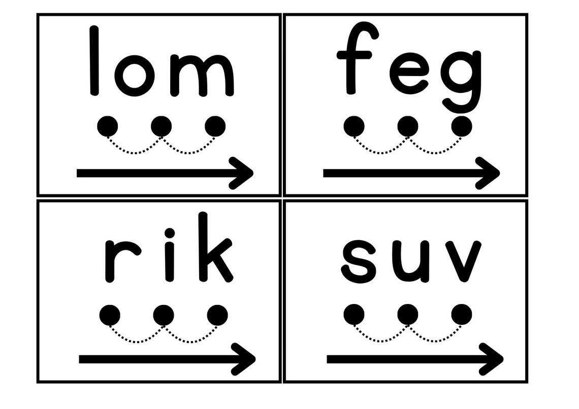 CVC Nonsense Words Blending Flash Cards, Phonics, Classroom Printable ...