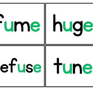 Long 'u' Flash Cards, Phonics, Classroom Printable Resources ...