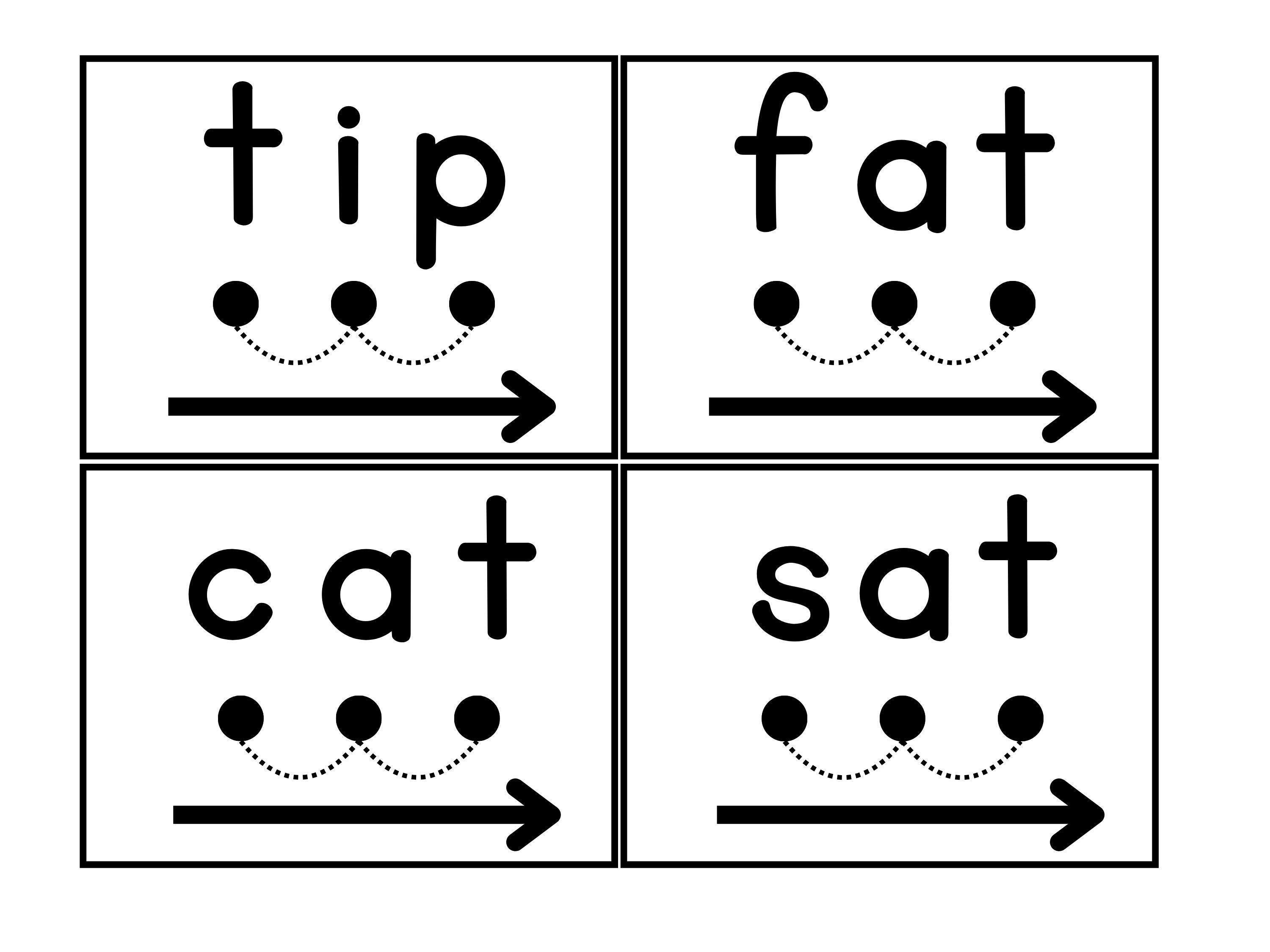 CVC Words Blending Flash Cards, SATPIMFC, Phonics, Classroom Printable ...
