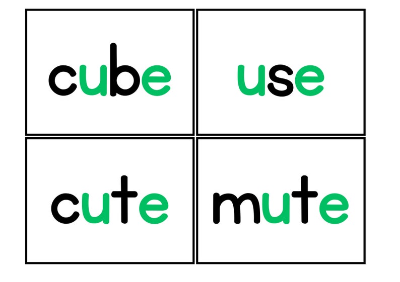 Long 'u' Flash Cards, Phonics, Classroom Printable Resources ...