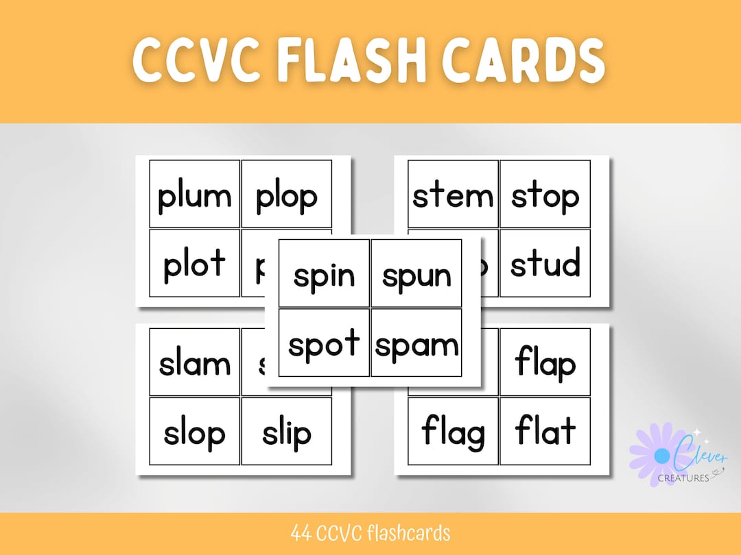 CCVC Words Flash Cards, Phonics, Classroom Printable Resources ...