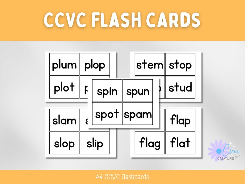 CCVC Words Flash Cards, Phonics, Classroom Printable Resources ...