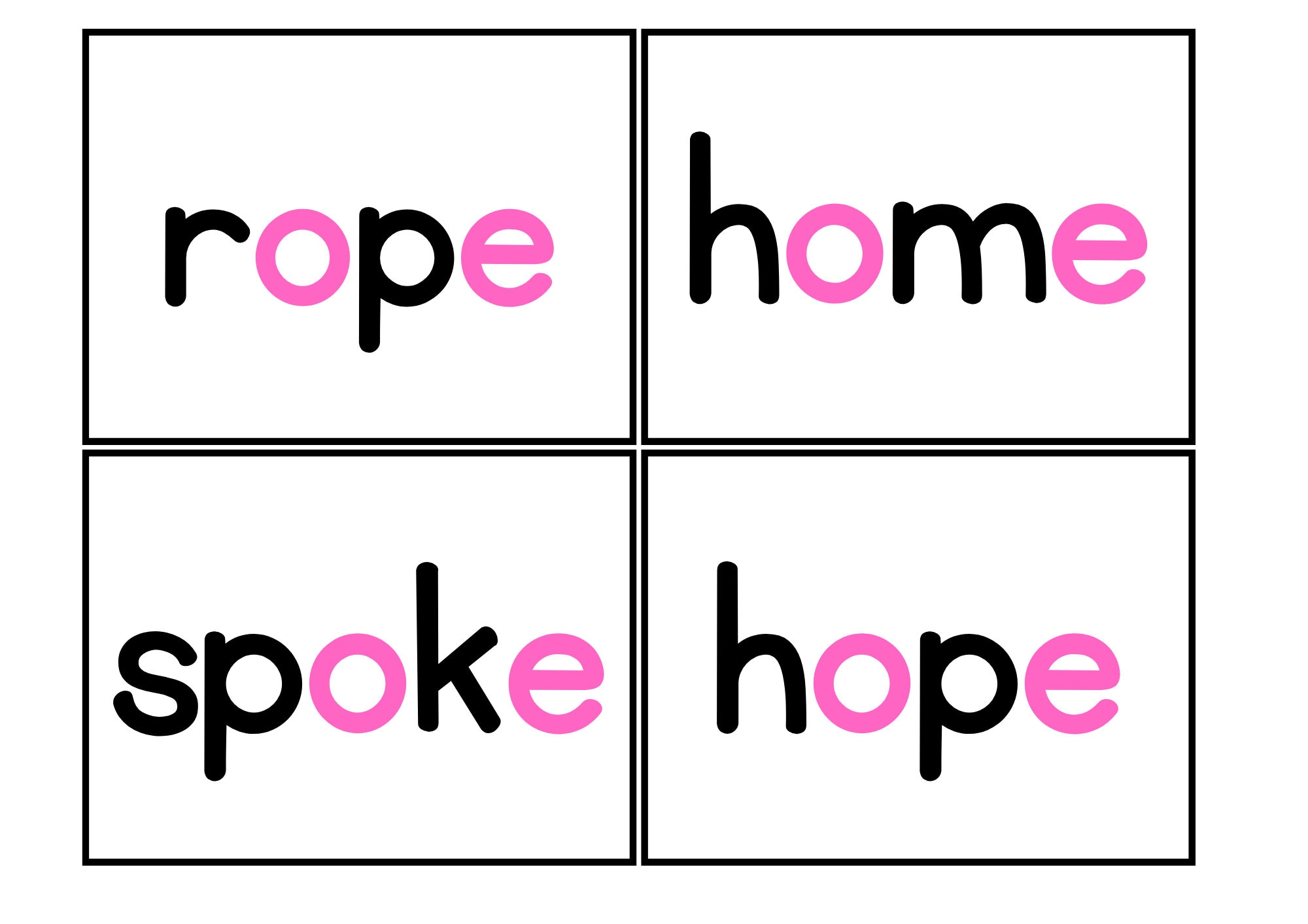 Long 'o' Flash Cards, Phonics, Classroom Printable Resources ...