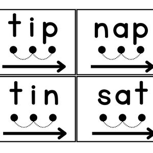 CVC Words Blending Flash Cards, SATPIN, Phonics, Classroom Printable ...