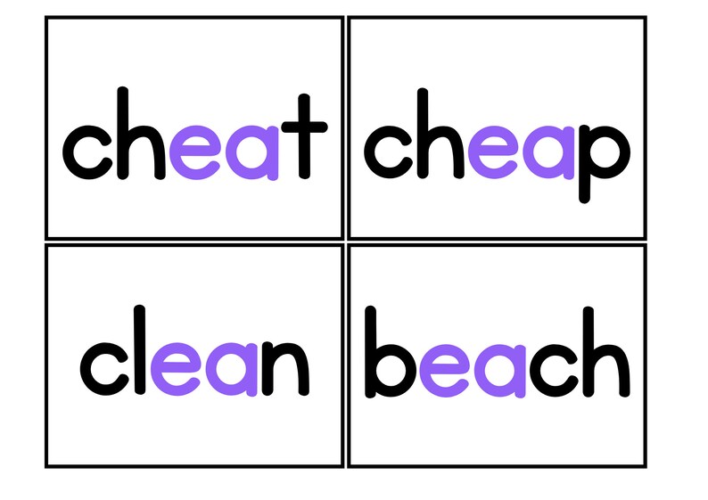 Long 'e' Flash Cards, Phonics, Classroom Printable Resources ...