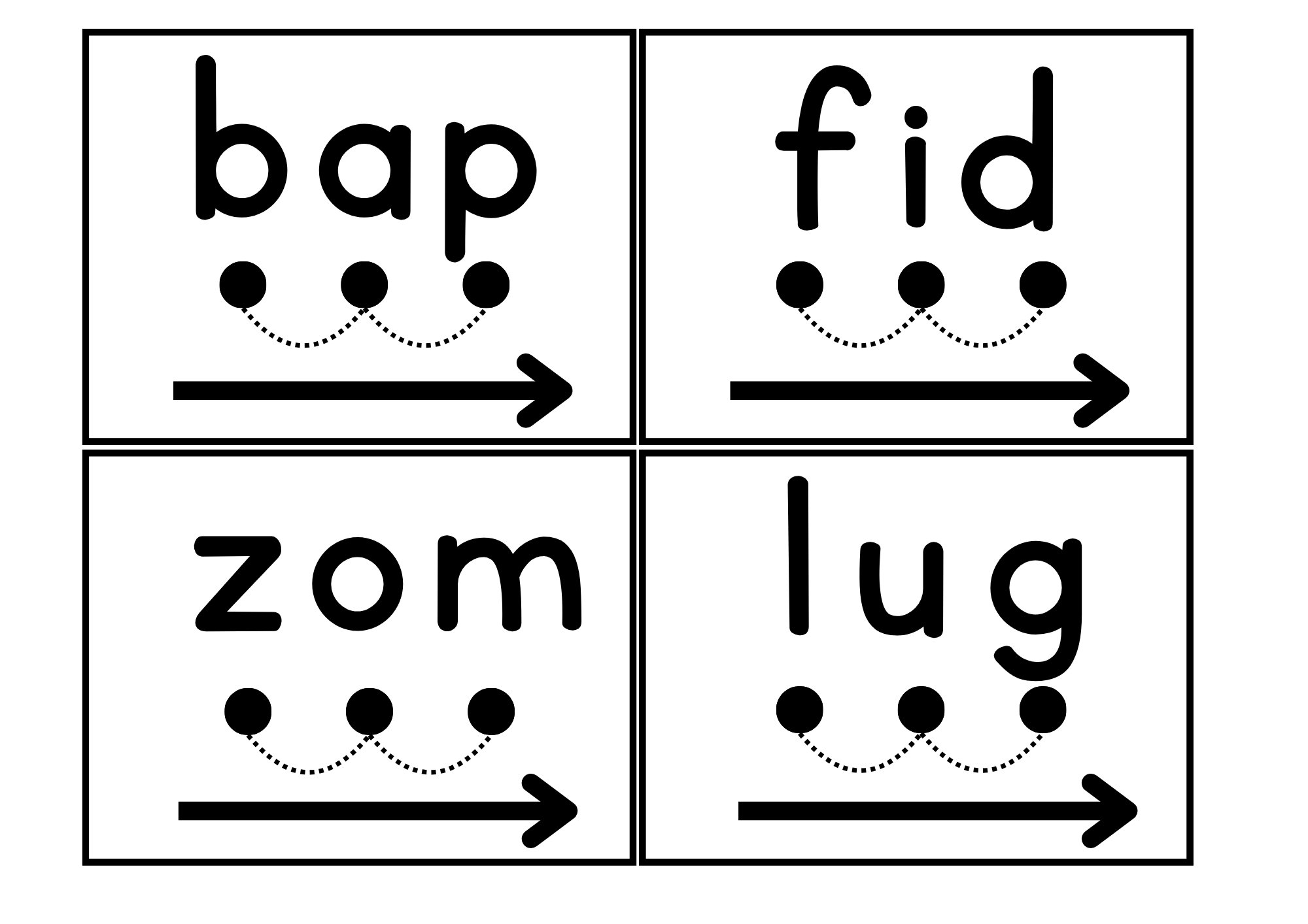 CVC Nonsense Words Blending Flash Cards, Phonics, Classroom Printable ...