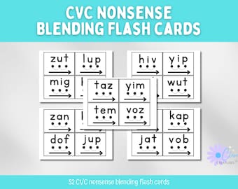 CVC Words Blending Flash Cards, Phonics, Classroom Printable Resources ...