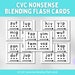 CVC Nonsense Words Blending Flash Cards, Phonics, Classroom Printable ...