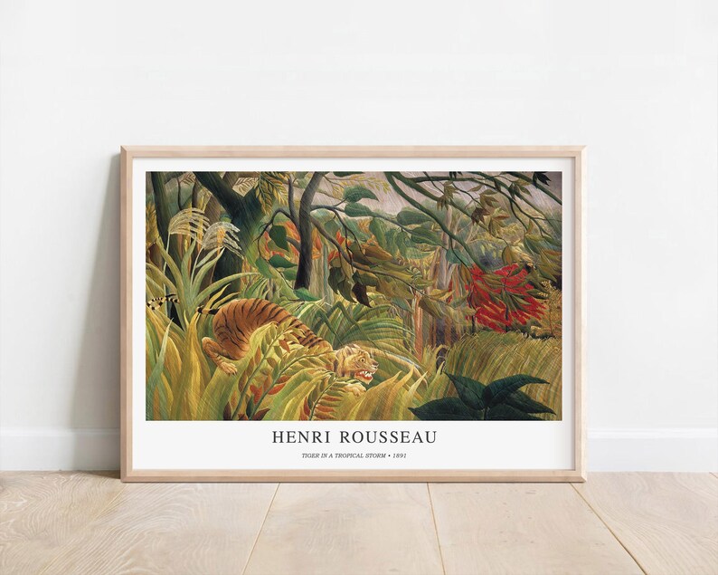 Henri Rousseau Print / Tiger in A Tropical Storm (1891) / Painting ...