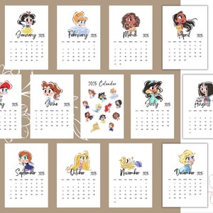 2025 Desk Calendar Princess Chibi - Etsy