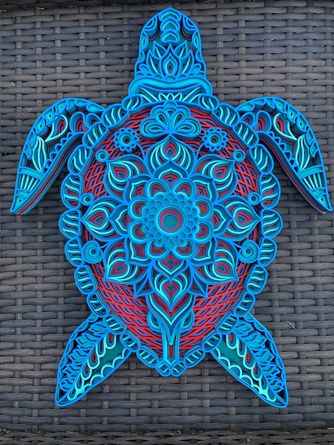 Turtle 3D Mandala, Multilayer Turtle, Turtle Lovers, 3D Layers, Sea Turtle - Etsy