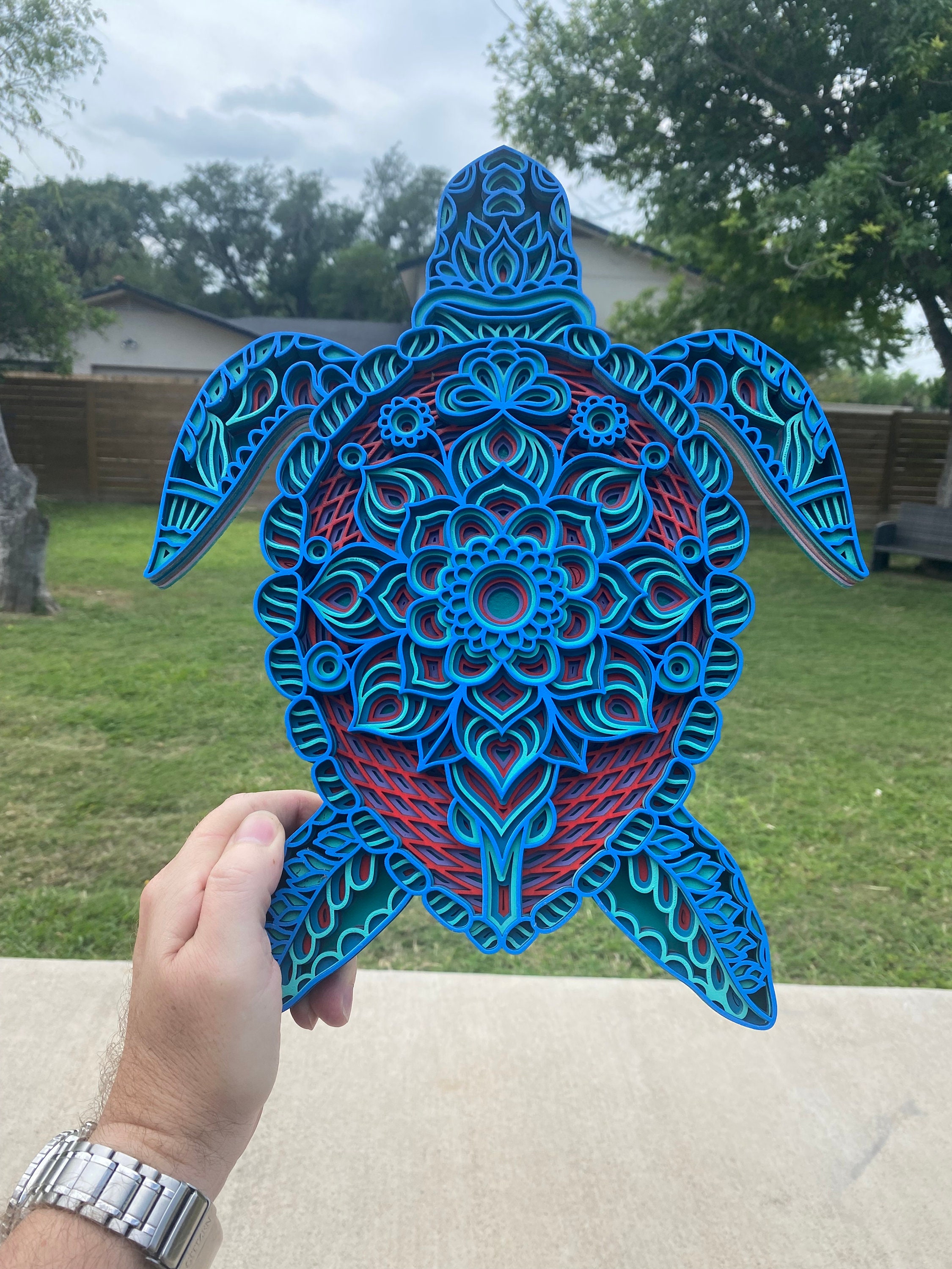 Turtle 3D Mandala, Multilayer Turtle, Turtle Lovers, 3D Layers, Sea Turtle - Etsy