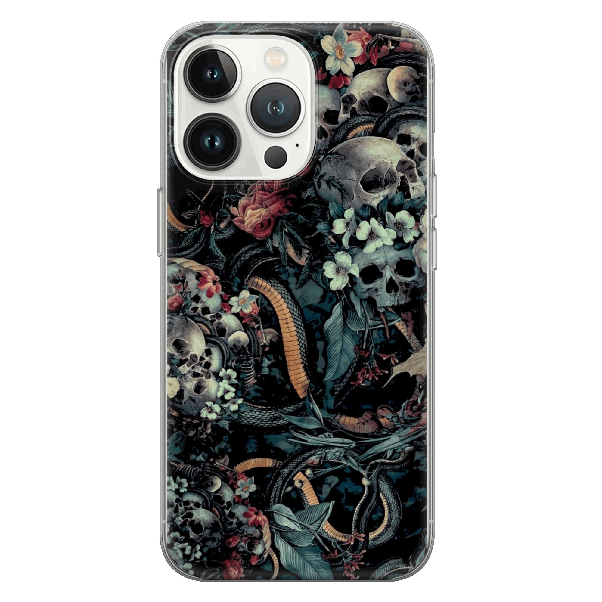 Goth Aesthetic Phone Case, Gothic Skull Cover iPhone 15 14 13 12 11 Pro ...
