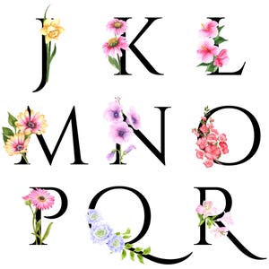 Floral Cross Stitch Alphabet PDF Pattern, Printable Pattern, Color ...