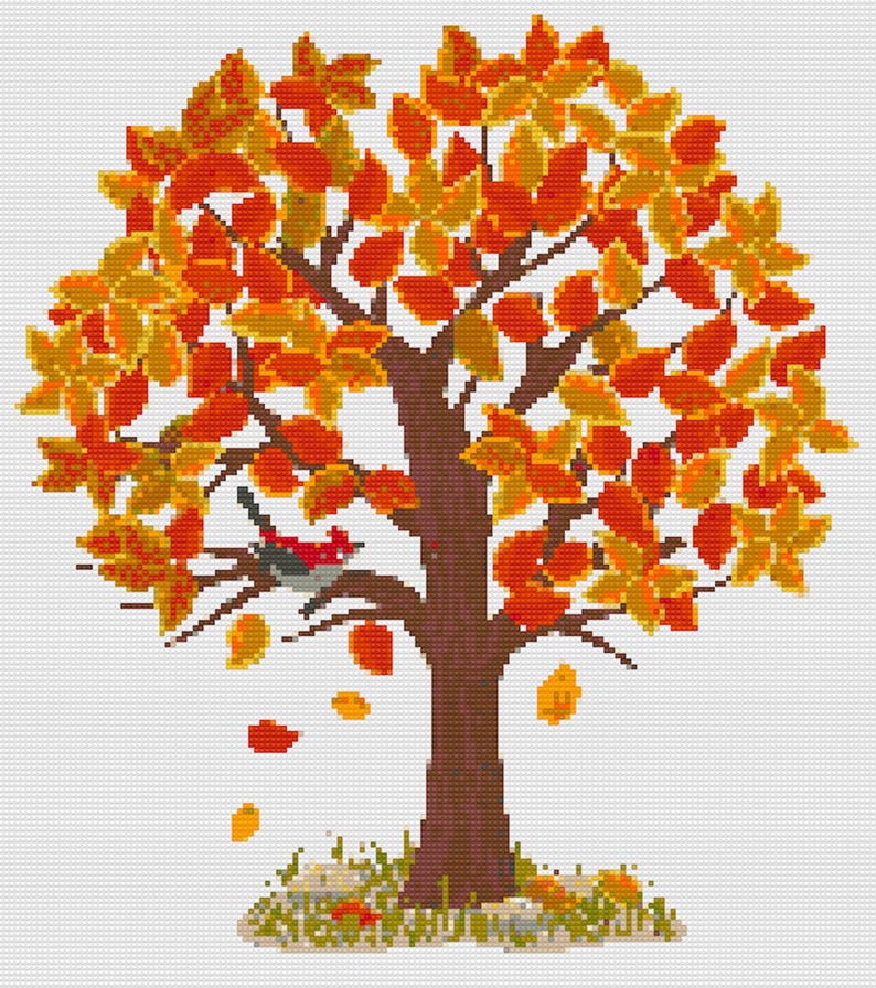 Seasonal Tree Cross Stitch Patterns: 4 Seasons + Bonus (PDF Pattern) - Etsy