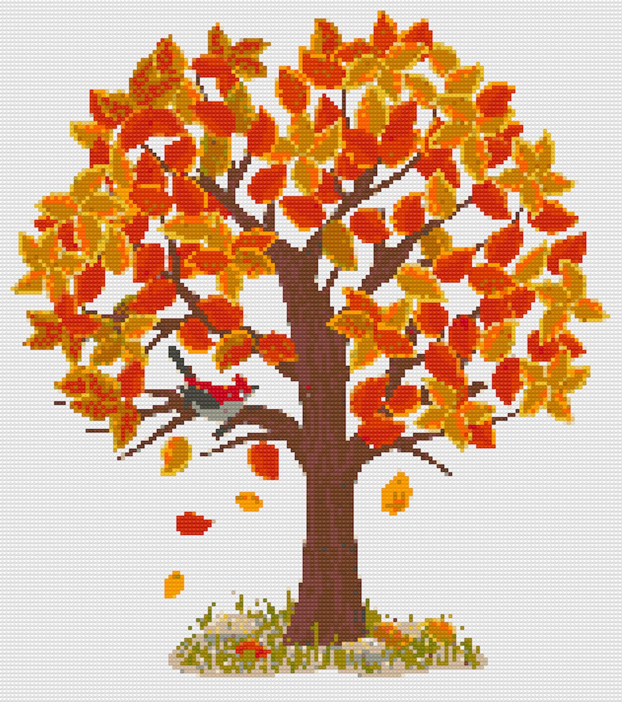 Seasonal Tree Cross Stitch Patterns: 4 Seasons + Bonus (PDF Pattern) - Etsy