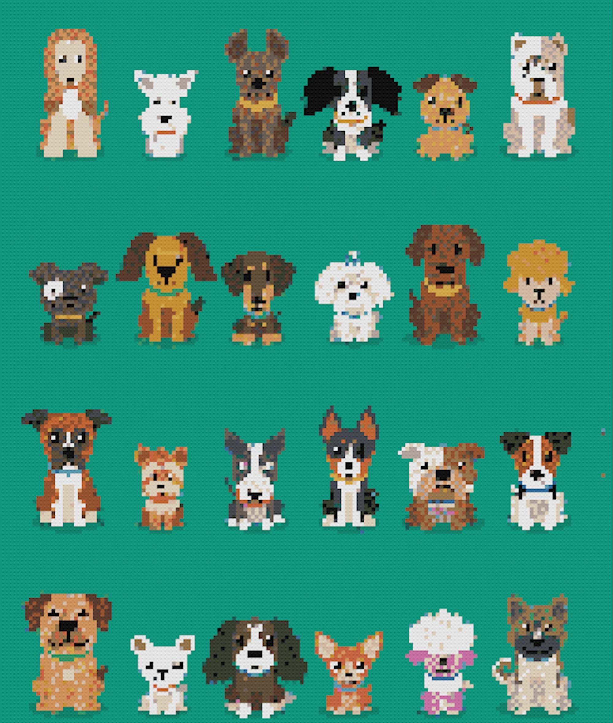 60 Mini Dog Breeds Cross Stitch Patterns: DMC Charts (PDF Download) - Etsy