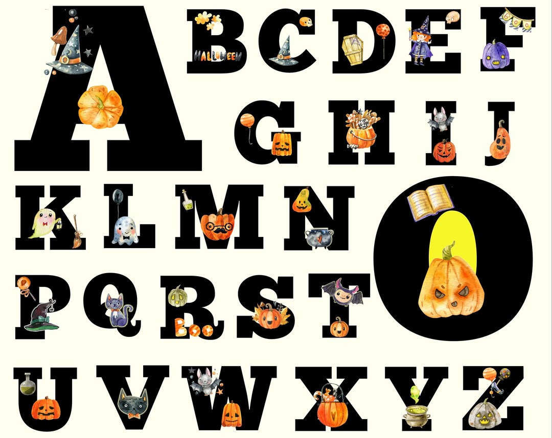 HALLOWEEN Alphabet, Cricut & Printable Alphabet, Png/pdf Clip Art ...
