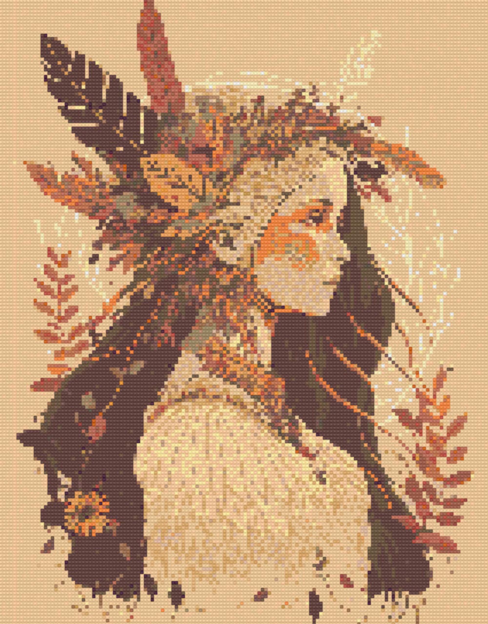 9 Native American Indian Girl Cross Stitch Patterns, Printable PDF ...