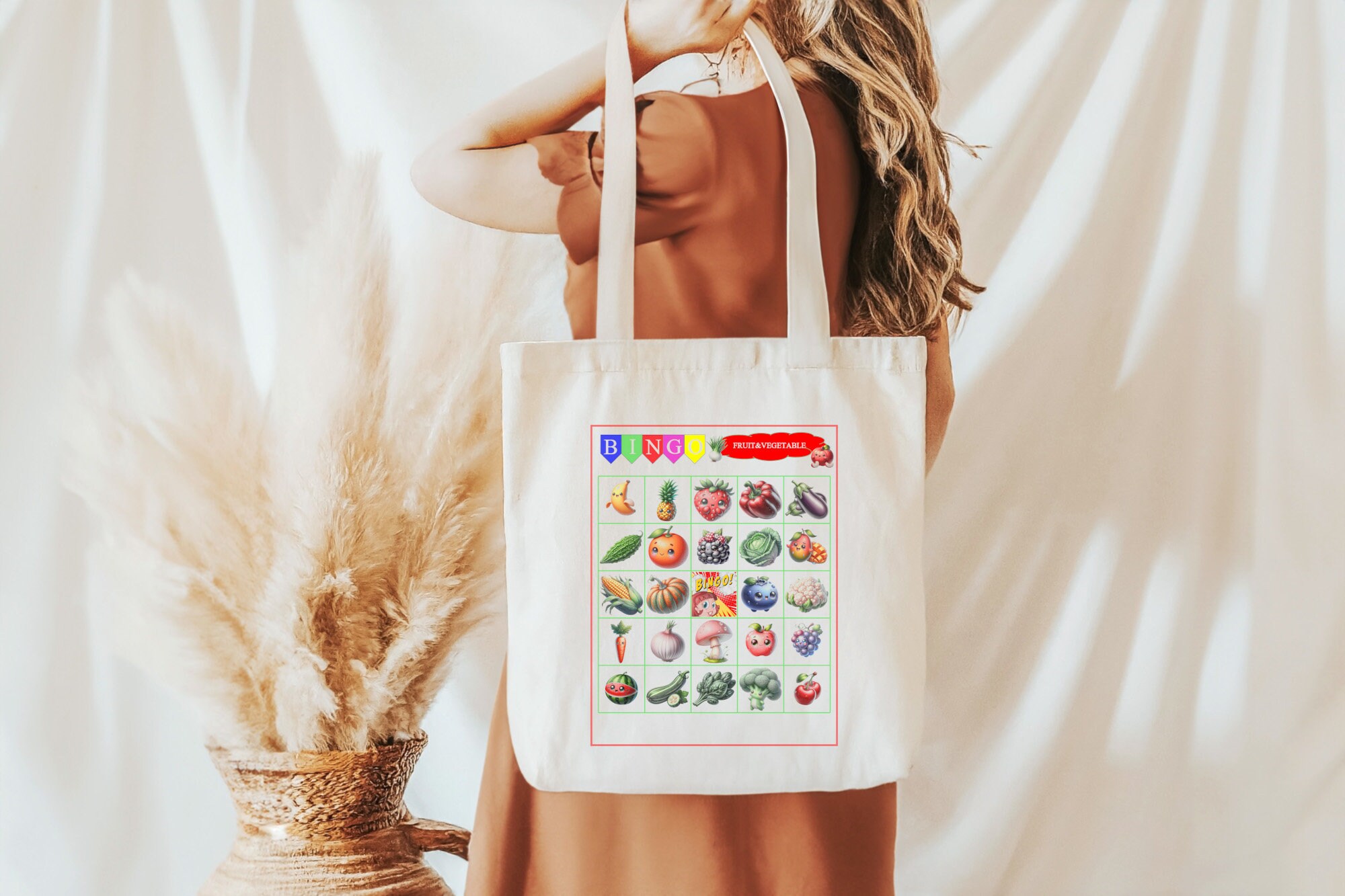 Printable Fruit & Vegetable BINGO - 50 Unique Playing Cards + 10 Market ...