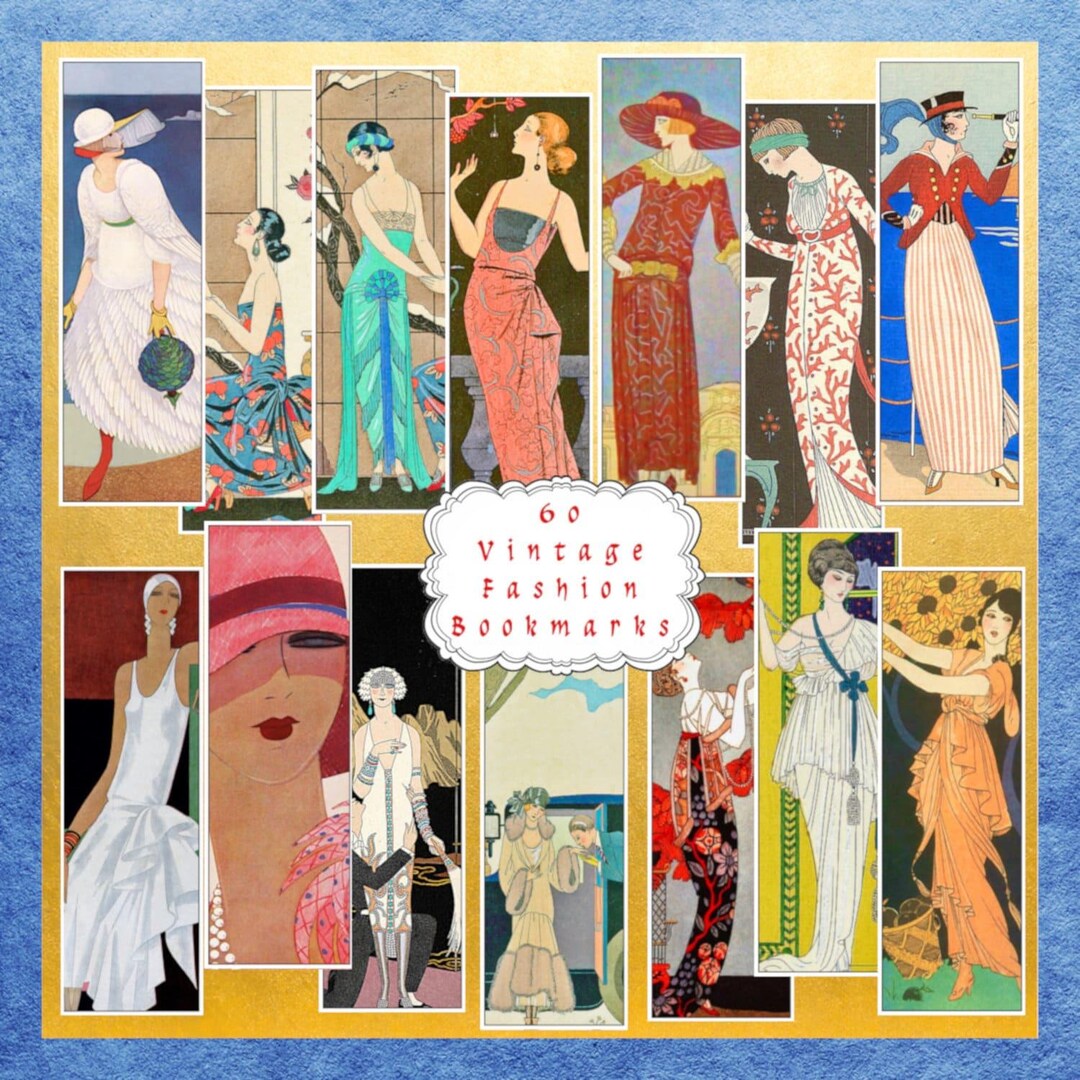 60 Vintage Fashion Printable Bookmarks, Vintage Fashion Printable ...