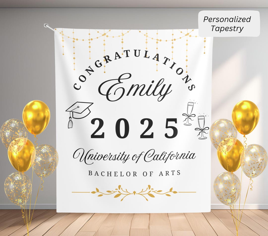 Class of 2025 Custom Graduation Party Backdrop Personalized Congrats ...