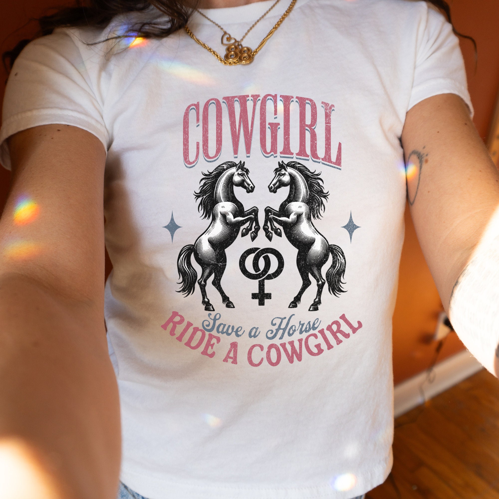 Y2K Cowgirl Wrangler Lesbian Femme Babytee Aesthetic, Lesbian Baby Tee ...