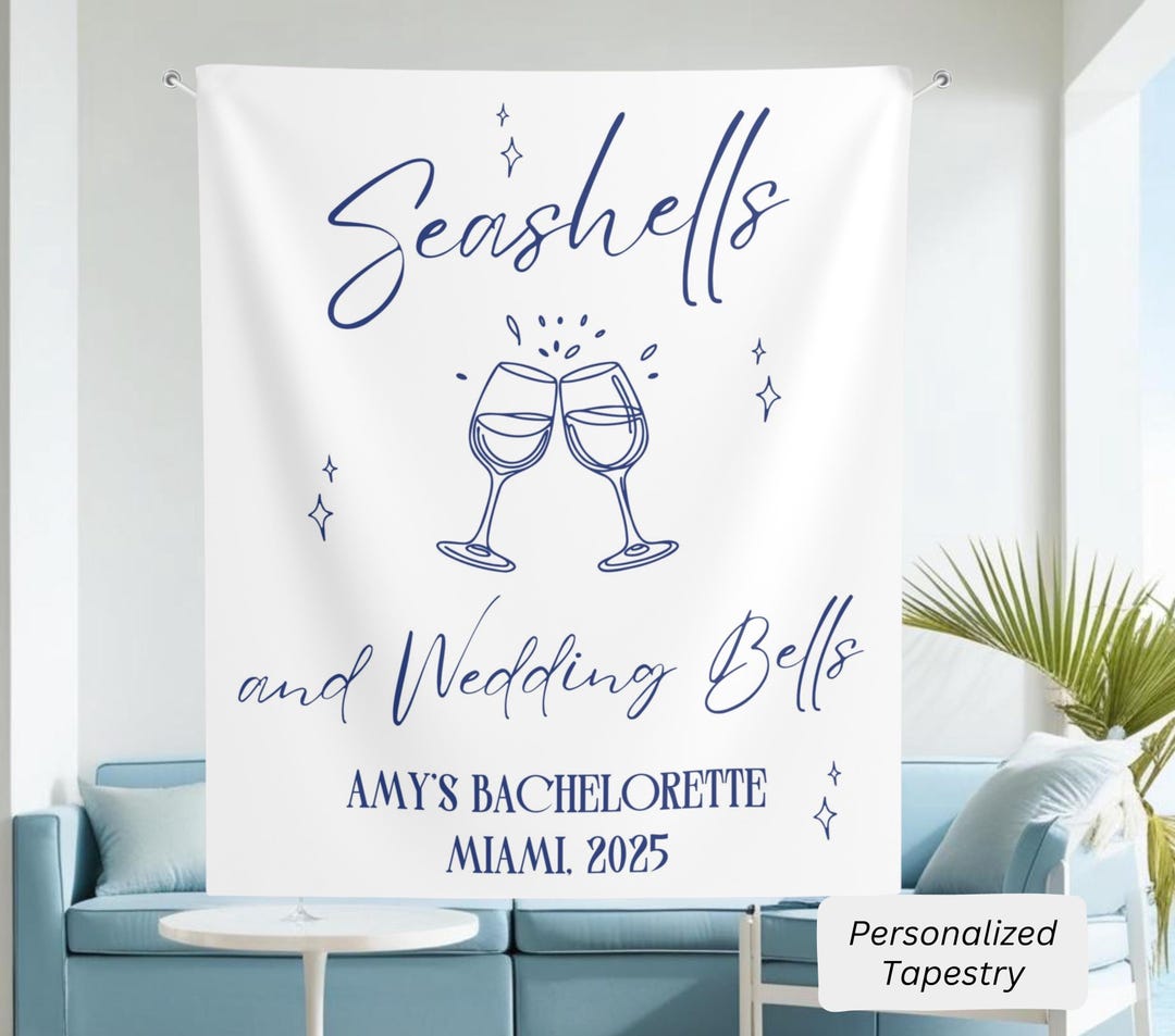 Seashells and Wedding Bells Banner Beach Bachelorette Decorations ...