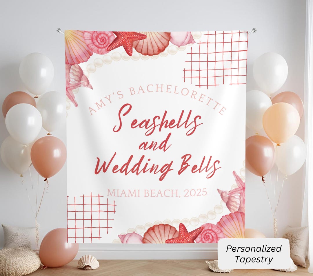 Seashells and Wedding Bells Banner Beach Bachelorette Decorations ...