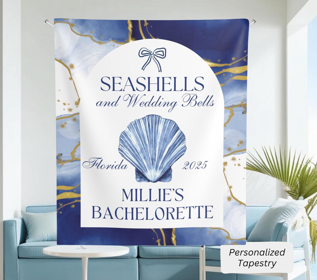 Seashells and Wedding Bells Banner Beach Bachelorette Decorations ...
