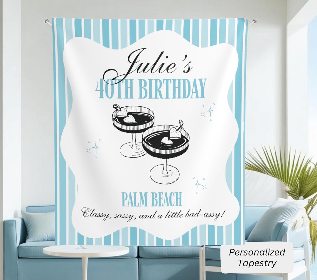 Custom 30th 40th 50th Beach Theme Birthday Backdrop 30th Beach Birthday ...