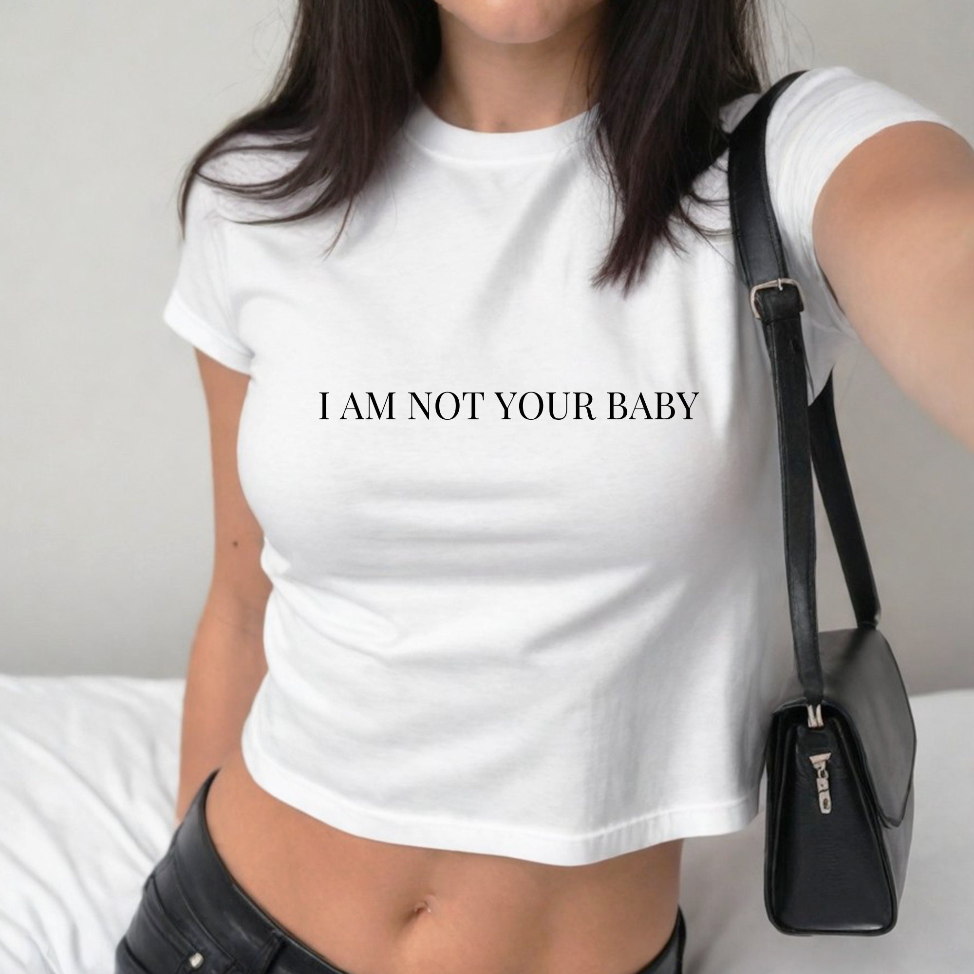 Custom Text Y2K Babytee Crop Top, Gifted Croptop, Custom Text Baby Tee ...