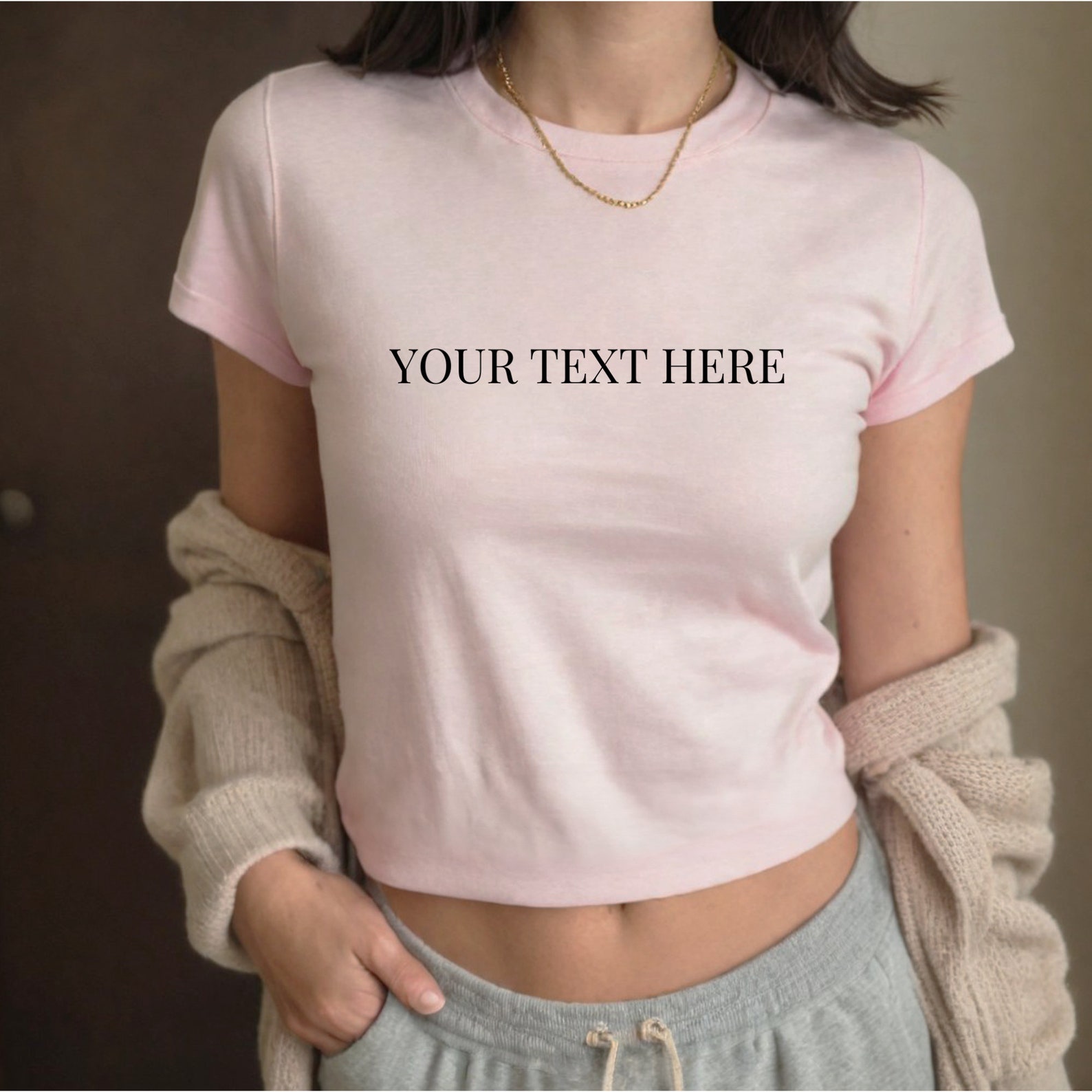 Custom Text Y2K Babytee Crop Top, Gifted Croptop, Custom Text Baby Tee ...