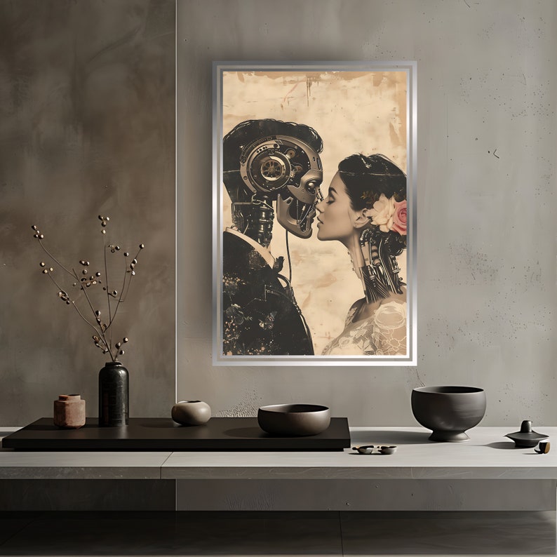 Vintage Steampunk Decor, Soulmate Drawing Poster, Printable Wall Art ...