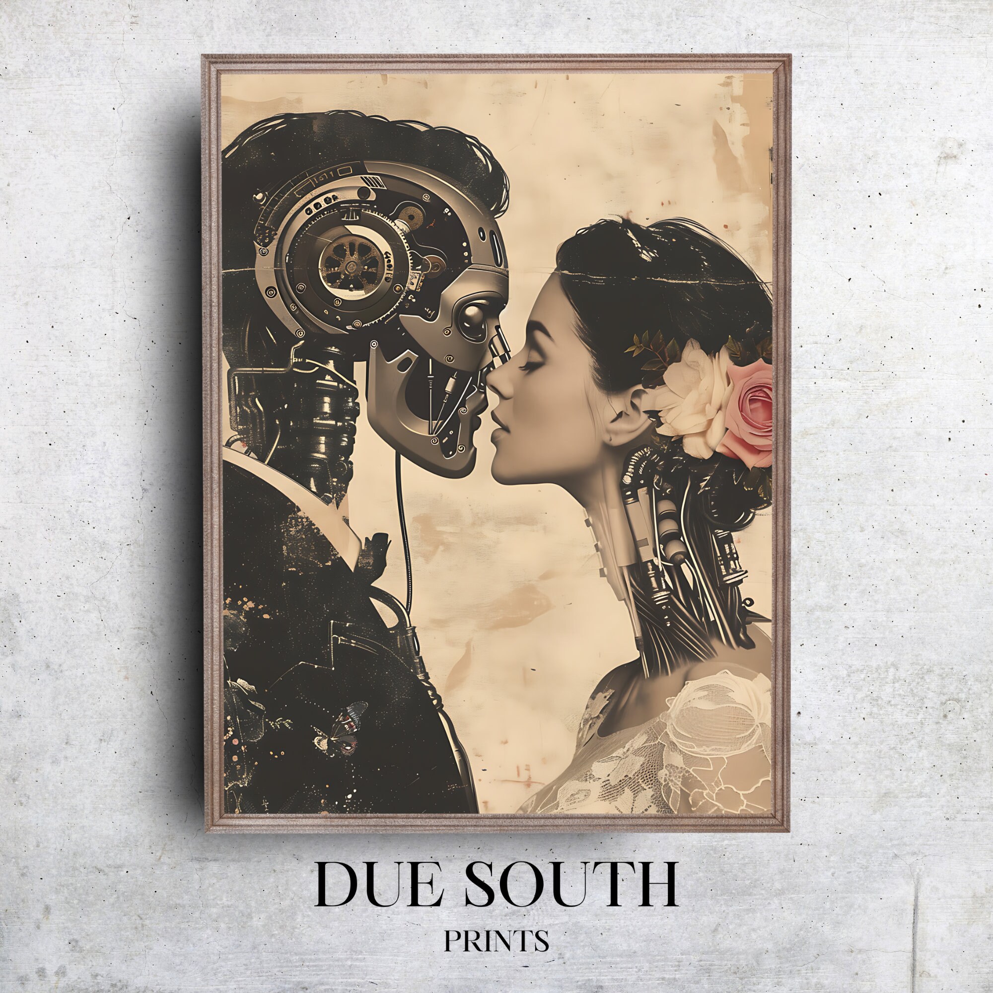 Vintage Steampunk Decor, Soulmate Drawing Poster, Printable Wall Art ...