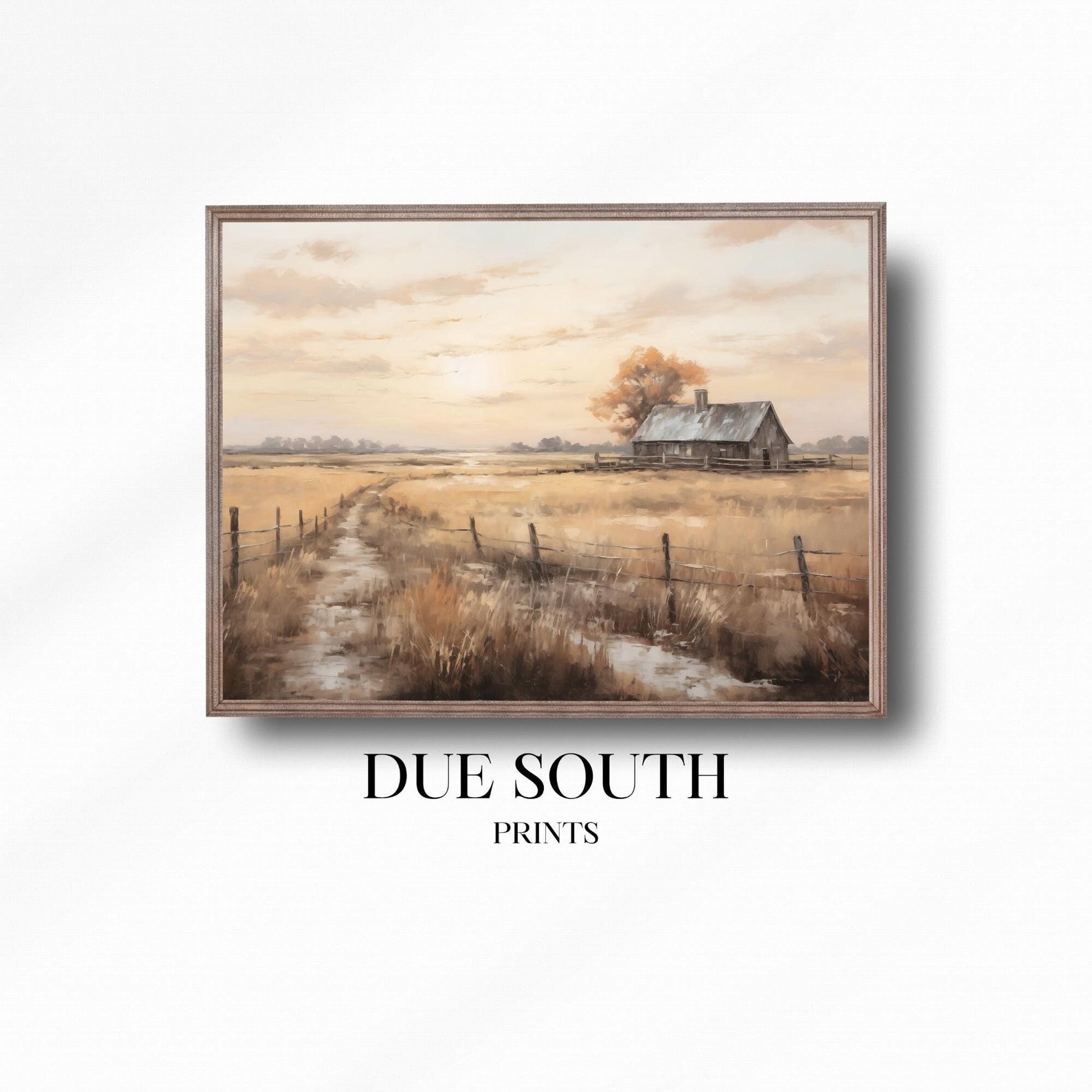 Printable Farmhouse Decor, Rustic Fall Landscape Wall Art, Calming ...