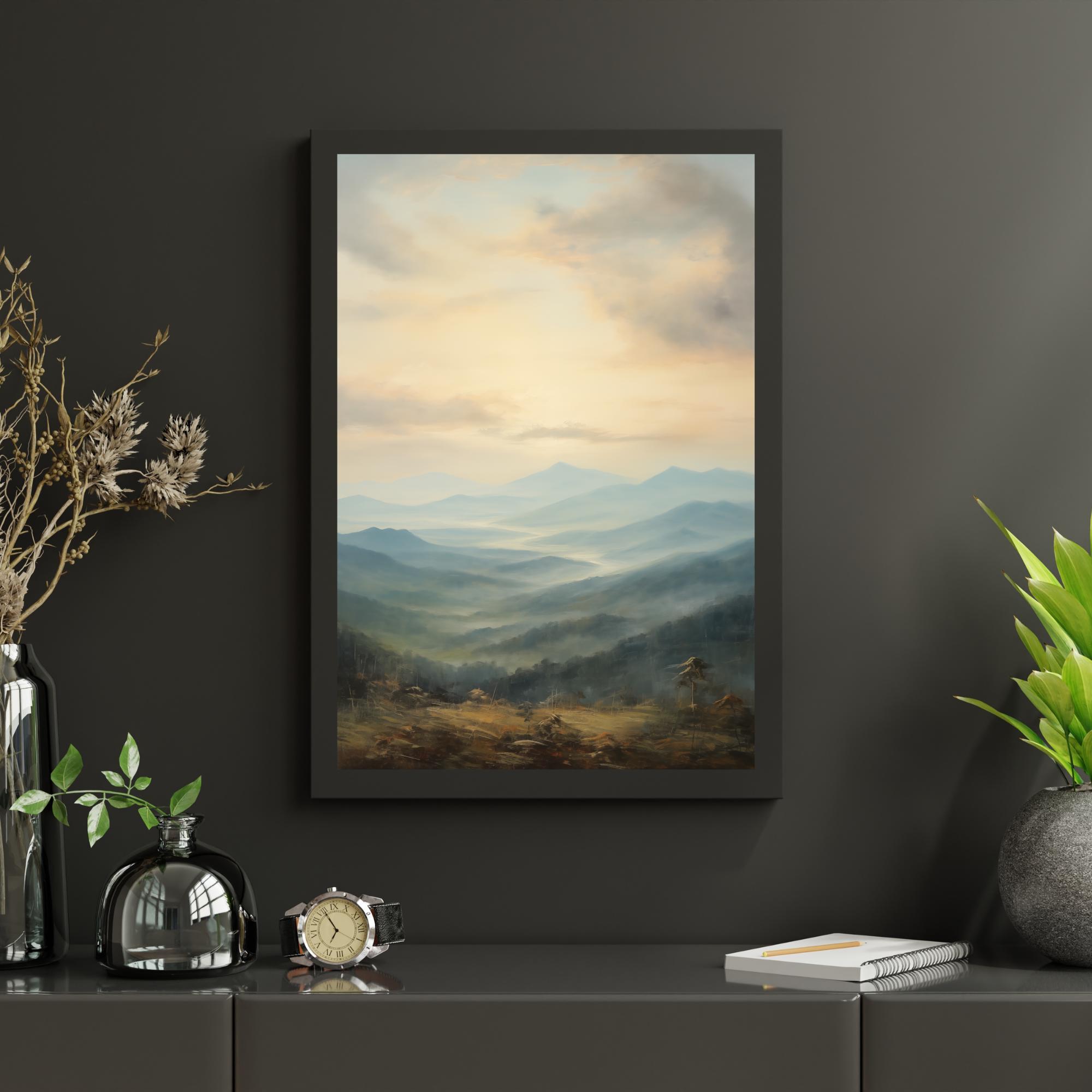 Blue Ridge Mountains Print: Vintage Landscape Painting (digital ...