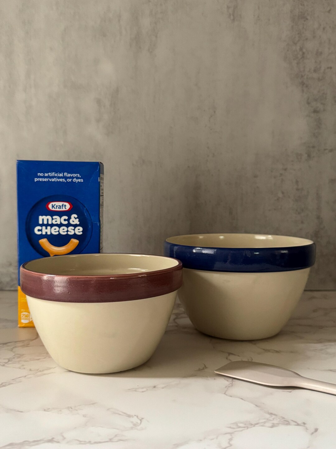 Set of 2 Vintage Over and Back Portugal Nesting Mixing Bowls – White ...