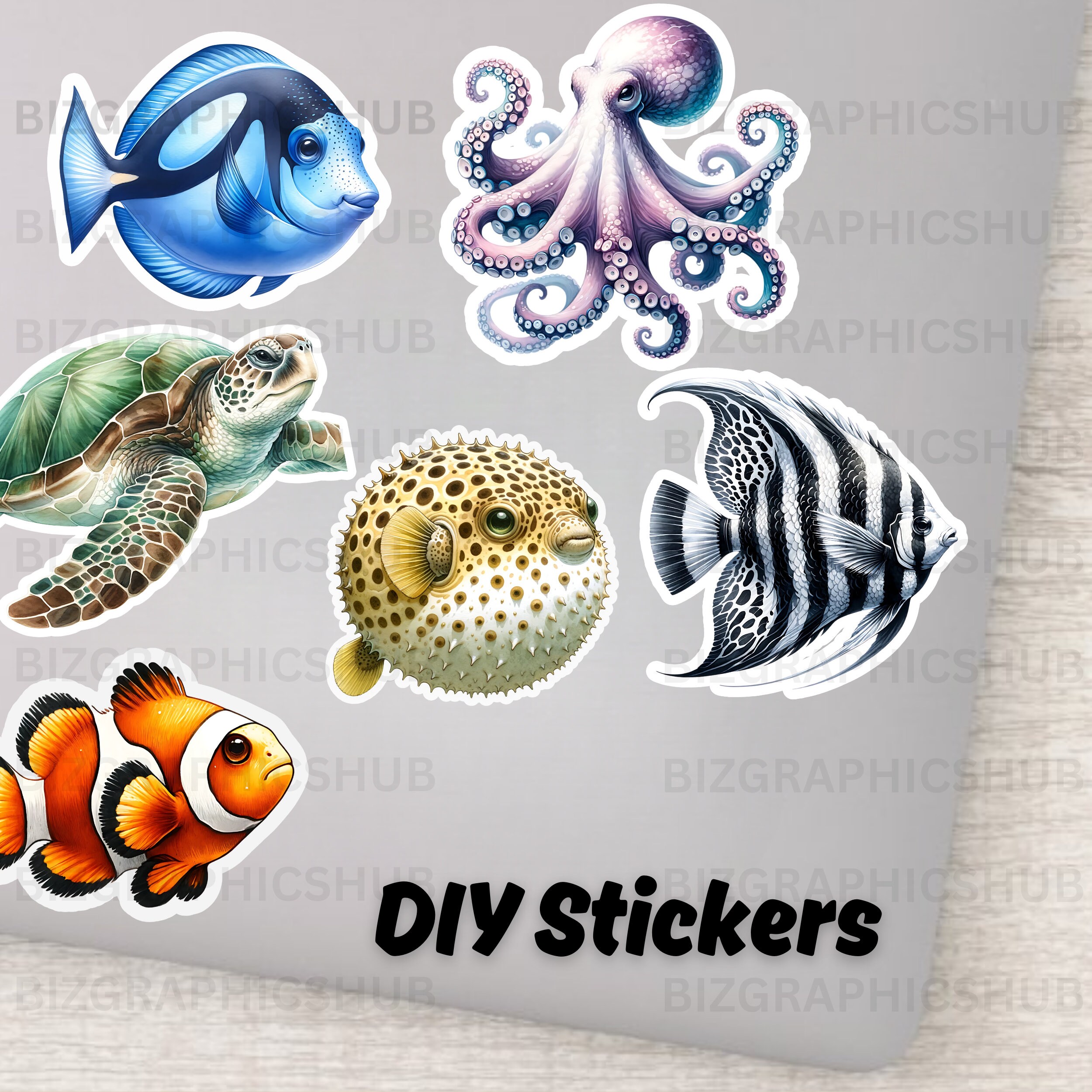 Watercolor Marine Life Clipart Bundle - 25 Sea Animals PNG, Ocean Life ...