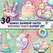 Kawaii Rainbow Pastel Birthday Party Clipart Set - 30 Cute Graphics ...