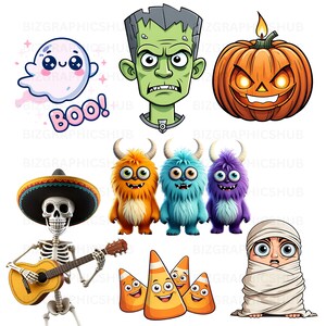 Halloween Clipart Bundle 30 Spooky PNG Graphics Halloween Digital ...